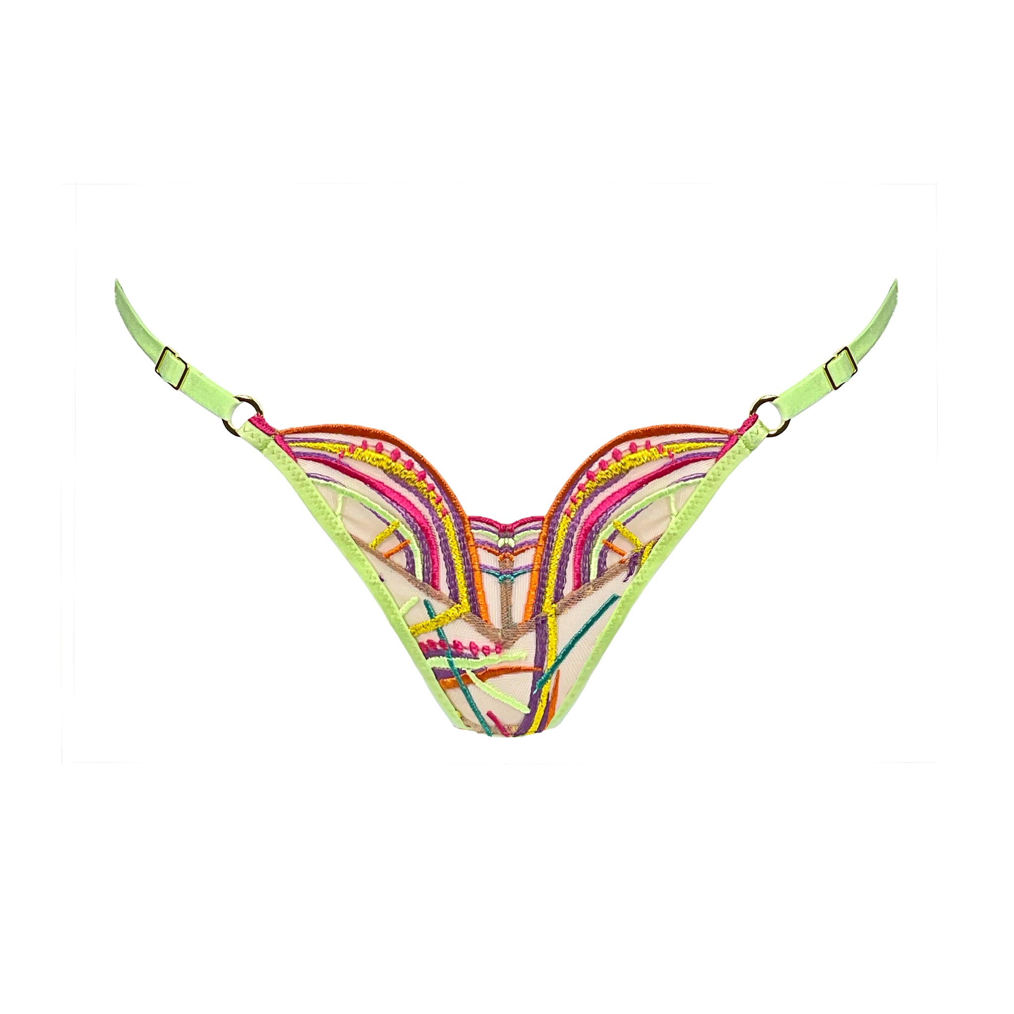 Somewhere Never's Lime Green Lingerie 'DISCO DECO' collection